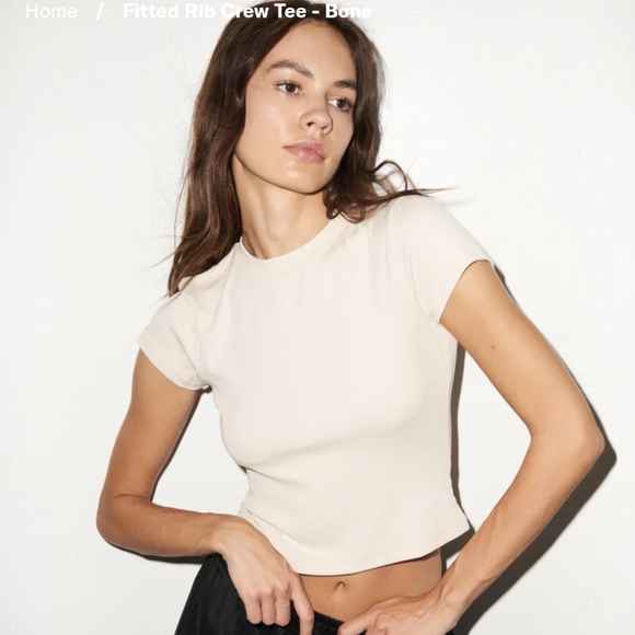 LNA | Tops | Fitted Rib Crew Tee By Lna | Poshmark